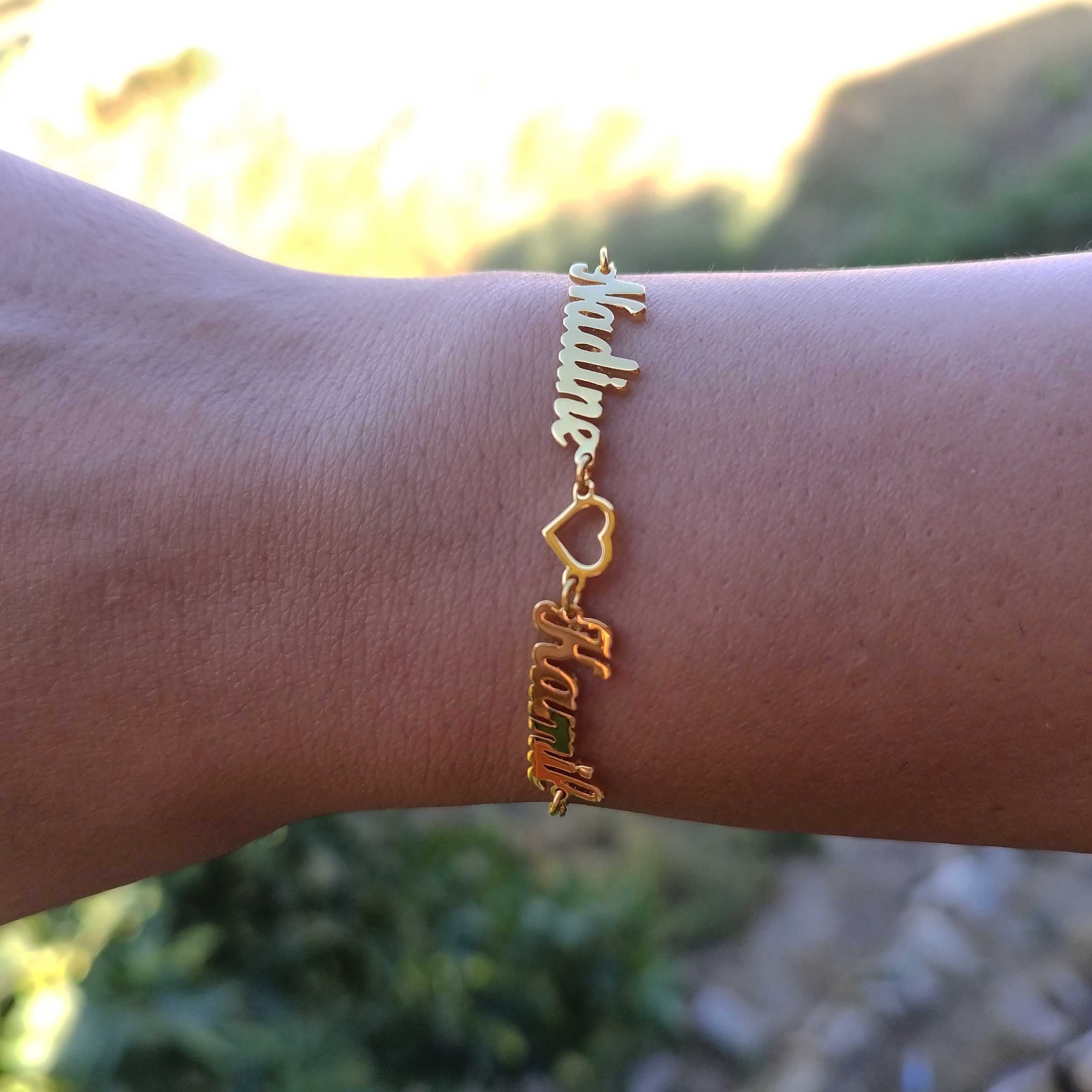Double Name Bracelet with Heart – NeoCityGarden